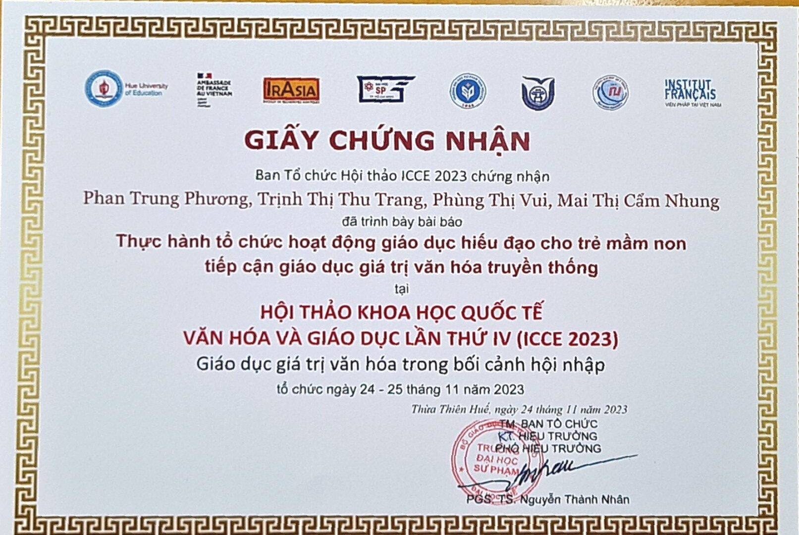 Khai Minh Đức với Hội thảo quốc tế Văn hóa và Giáo dục lần thứ 4 (ICCE ...
